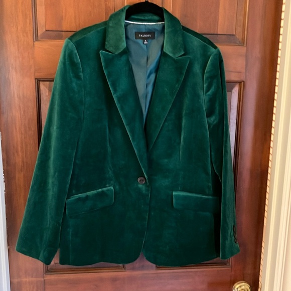 Talbots | Jackets & Coats | Beautiful Green Velvet Blazer Jacket By ...
